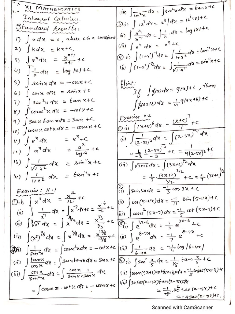 Xi CH 11 Integral Calculus-1 | PDF