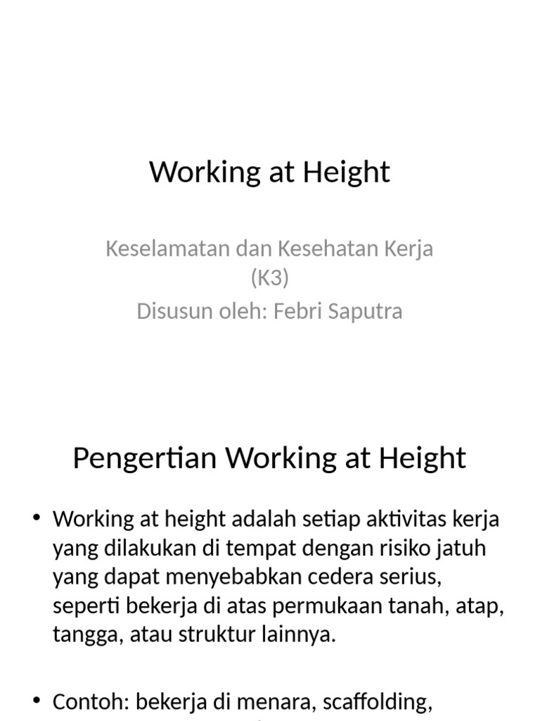 Working at Height Presentation | PDF