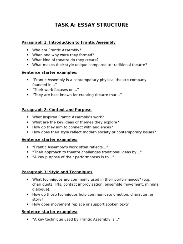 Frantic Assembly: A Study of Physical Theatre | PDF