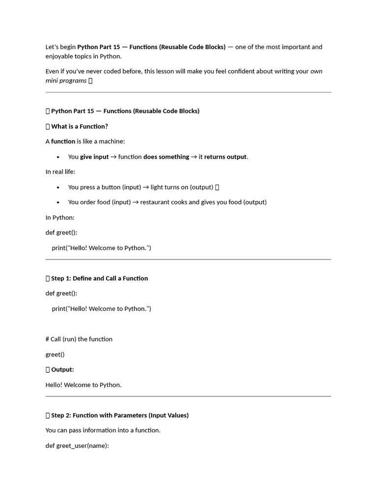 Python Fundamental Fiteen | PDF | Parameter (Computer Programming ...