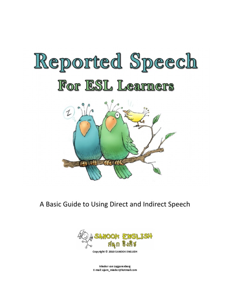 Reported Speech For ESL Learners | PDF | Perfect (Grammar) | Question