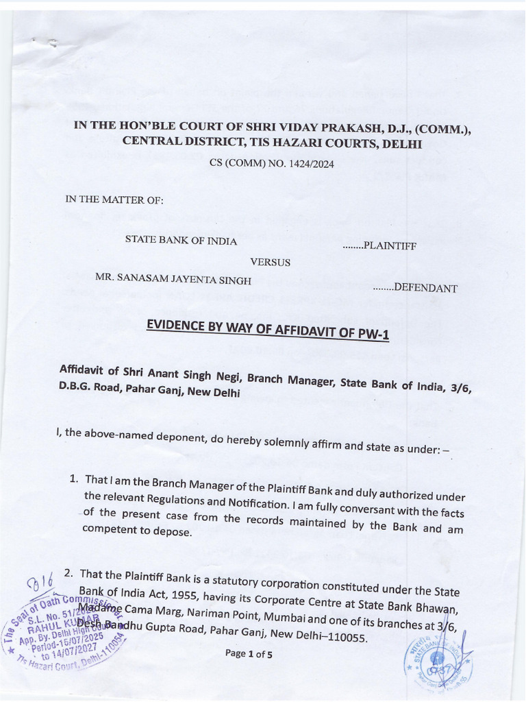 Evidence With Affidavit | PDF