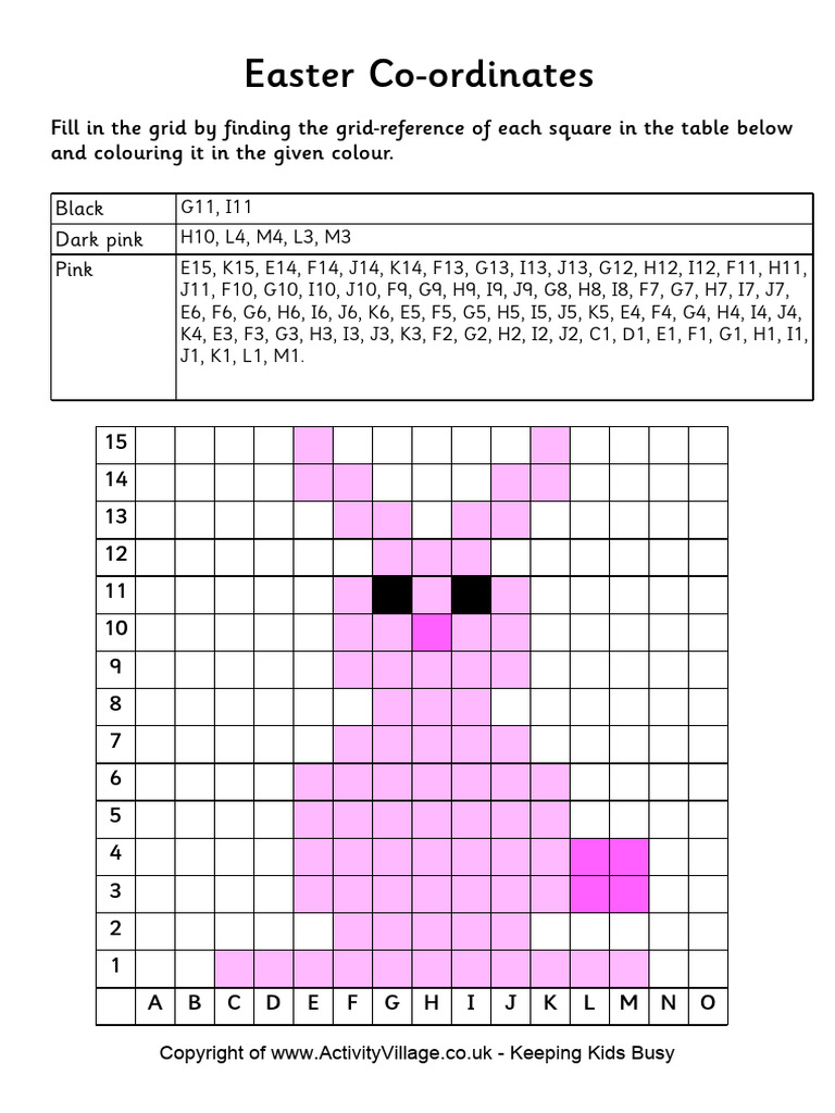 Easter Grid Coloring Activity Guide | PDF