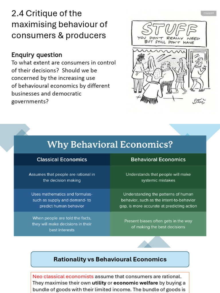 2.4 Critique of The Maximising Behaviour of Consumers Producers 3 | PDF ...