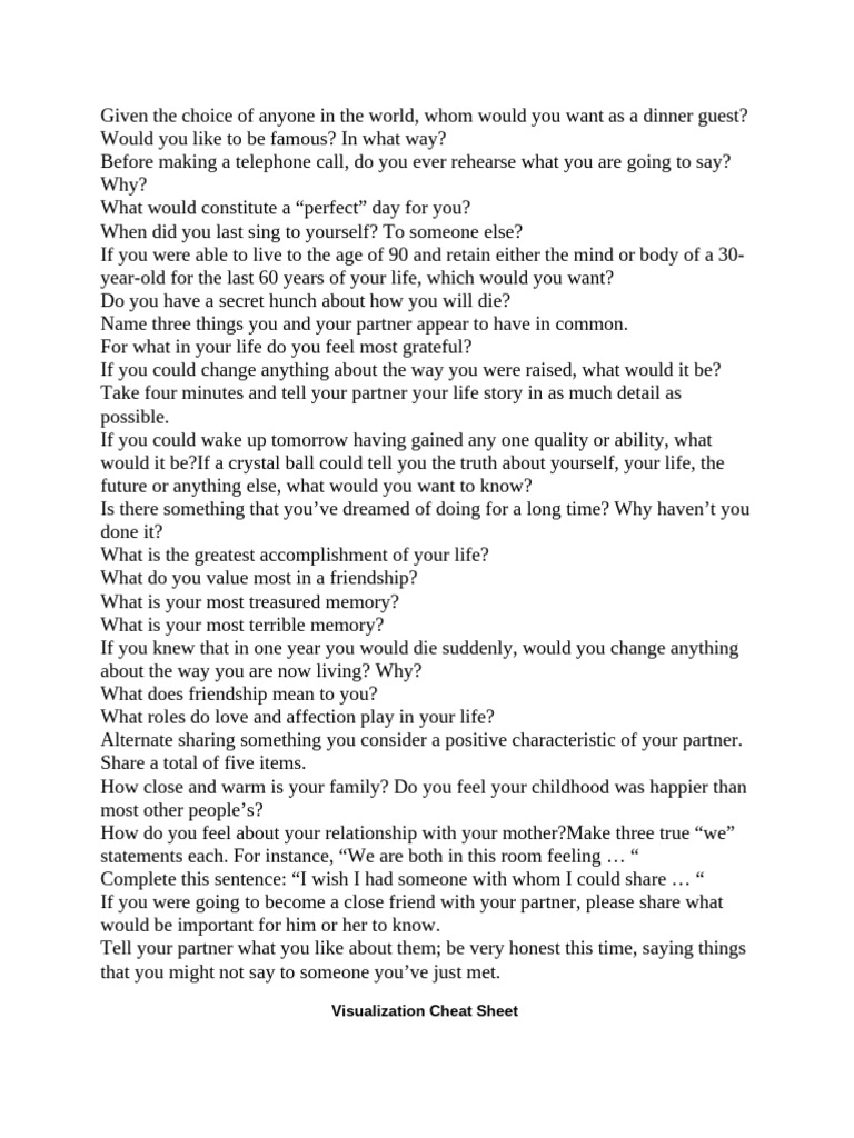 Visualization Cheat Sheet | PDF | Psychological Concepts | Psychology