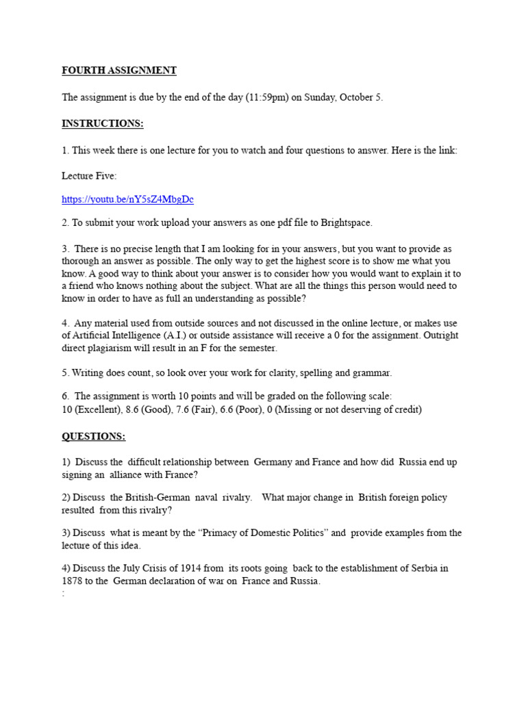 Fourth Assignment | PDF