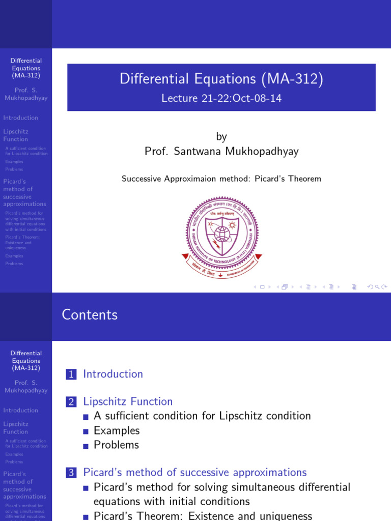 Lecture Note Picard's Theorem.22 | PDF | Calculus | Mathematical Analysis