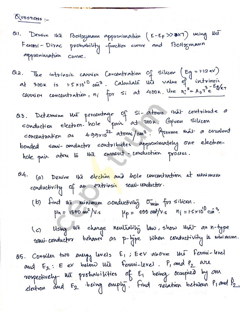 Q02 - Carrier Statistics and Transport | PDF
