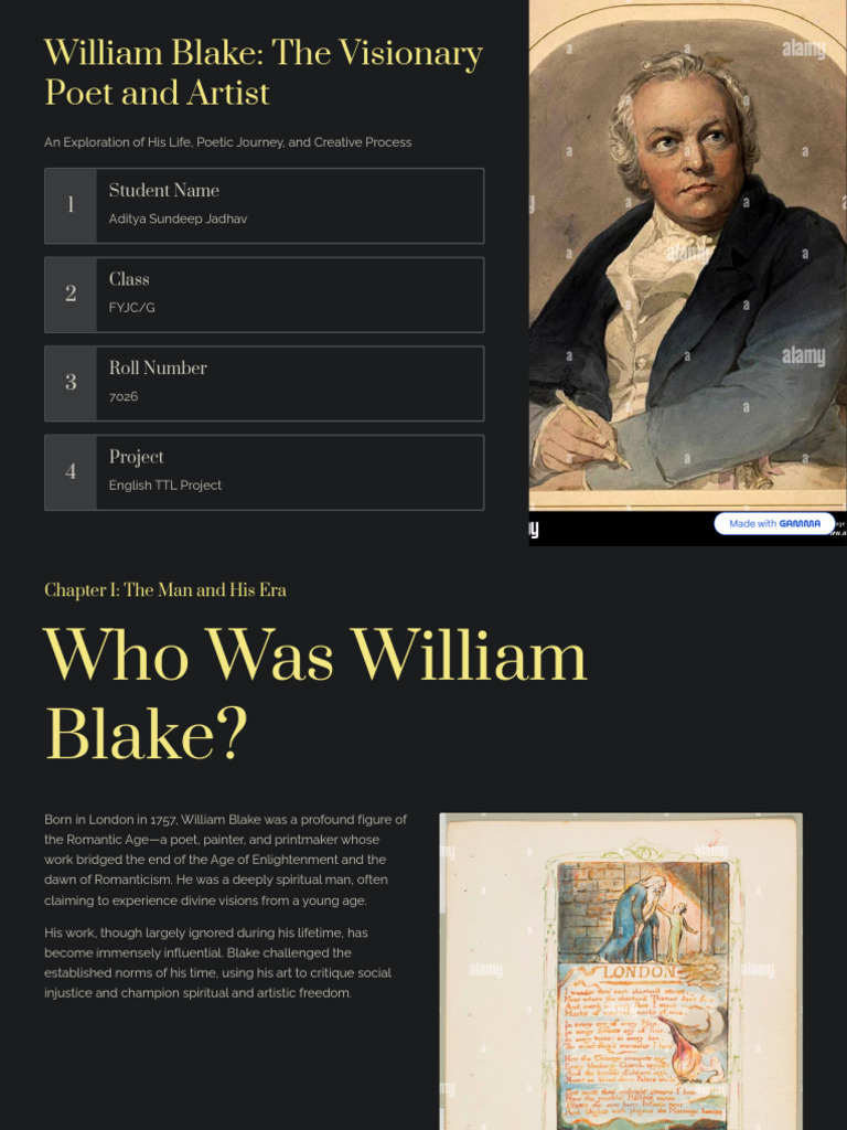 William Blake The Visionary Poet and Artist | PDF