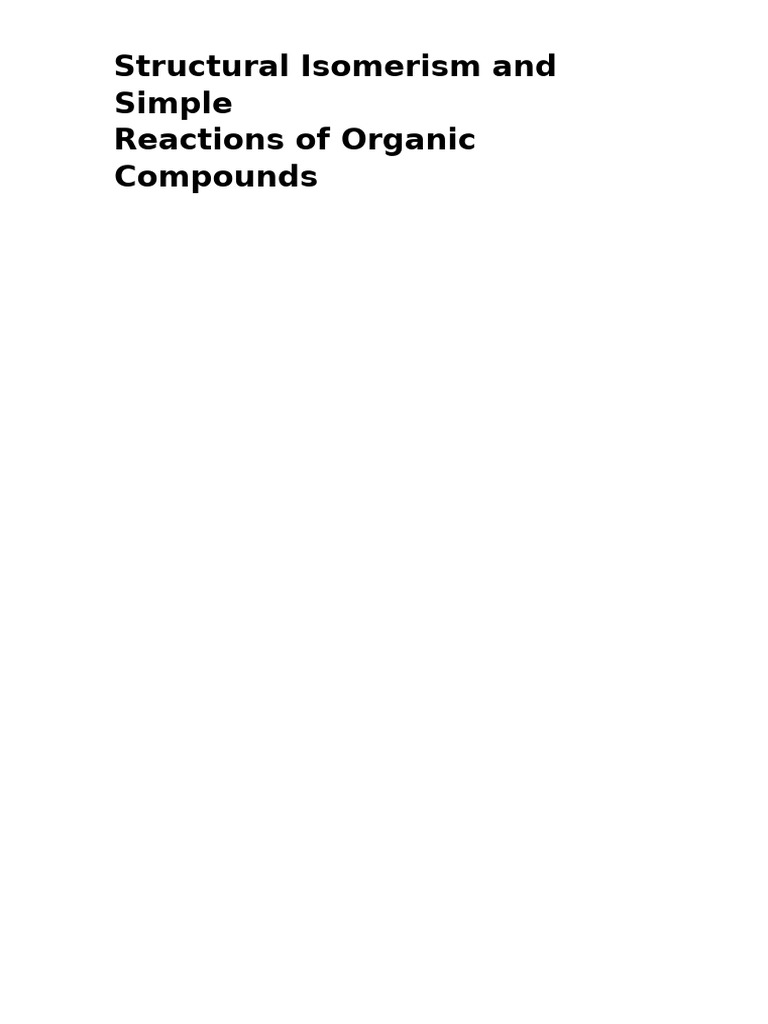 Structural Isomerism in Organic Compounds | PDF | Isomer | Organic ...