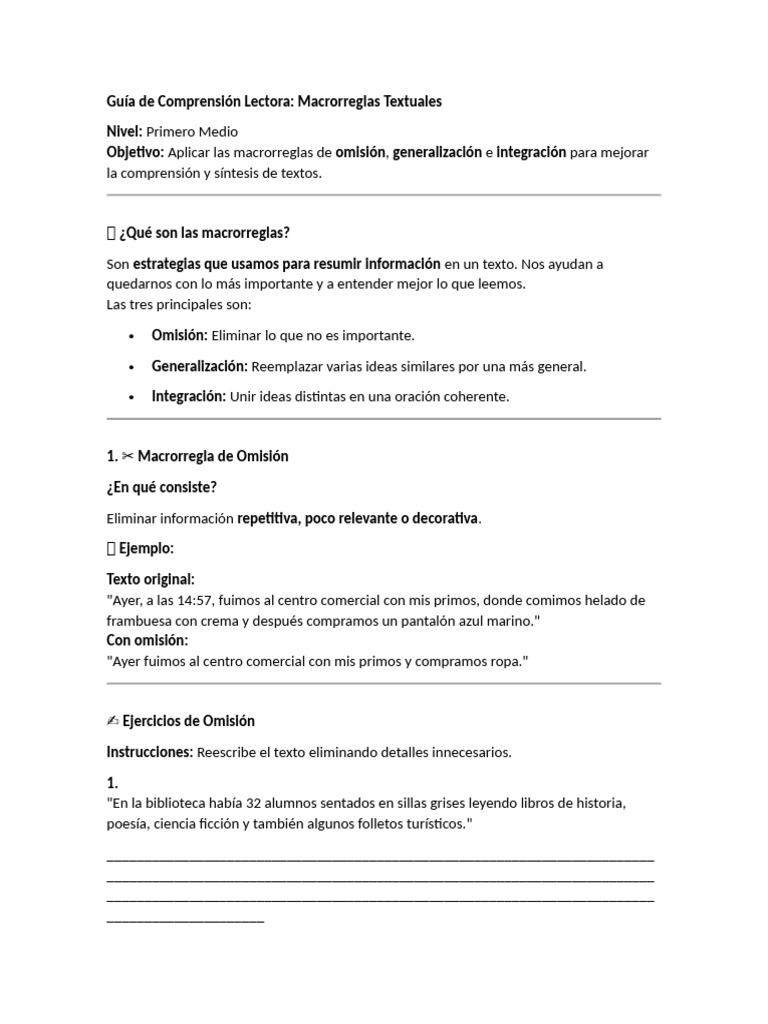 Guía Macrorreglas Textuales | PDF