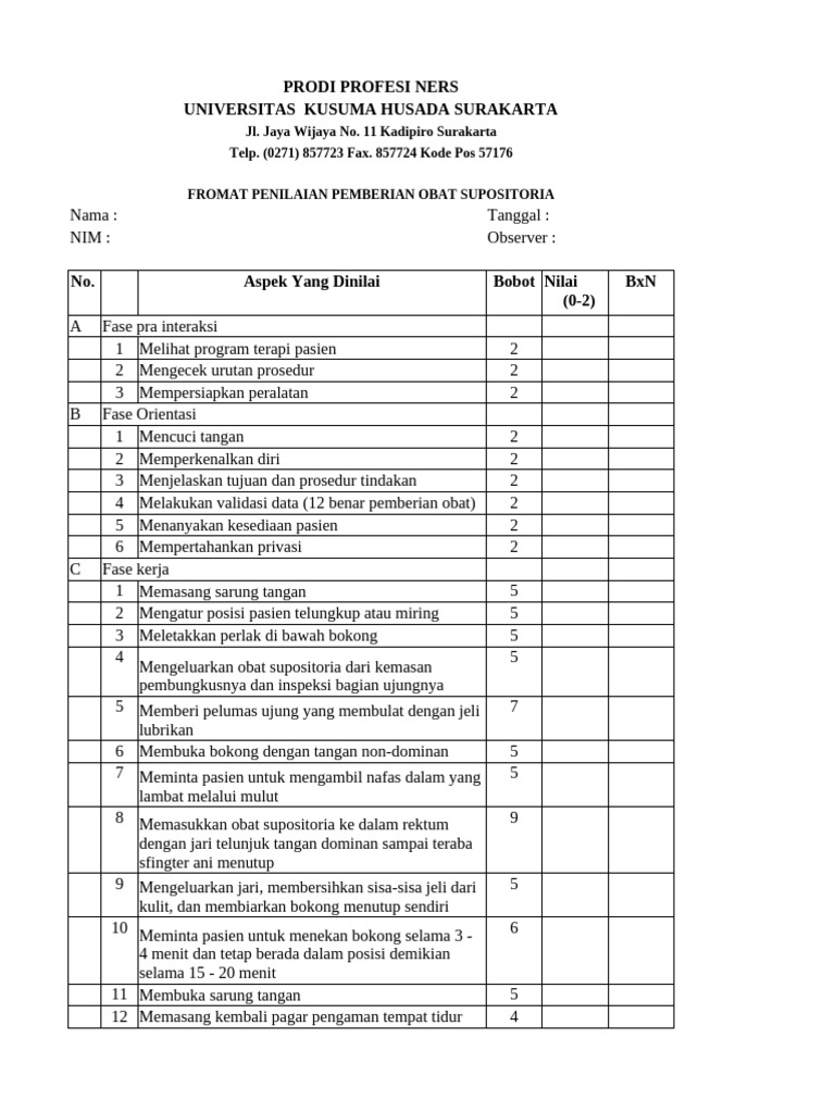 Sop Supositoria | PDF