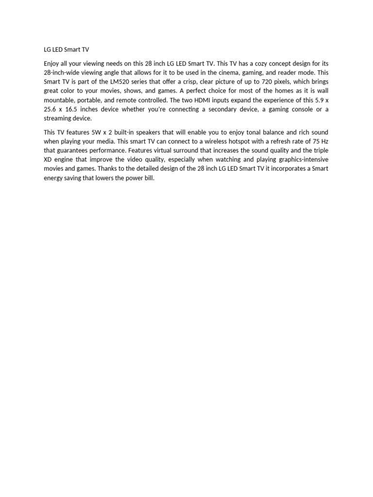 LG Led TV | PDF