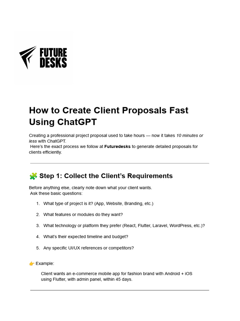 Fast Client Proposals with ChatGPT | PDF | Mobile App | Software