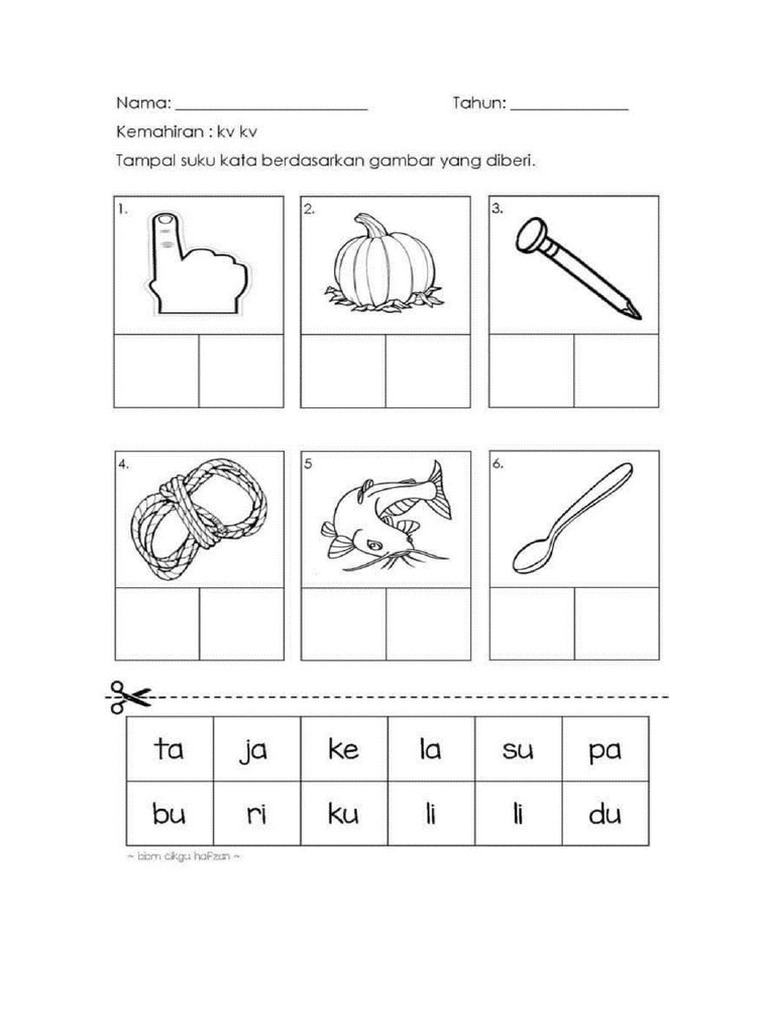 Latihan Gunting Tampal KVKV | PDF