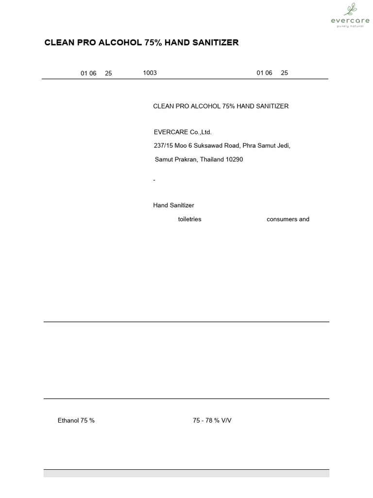 Clean Pro Alcohol Hand Gel SDS | PDF | Working Conditions | Chemistry