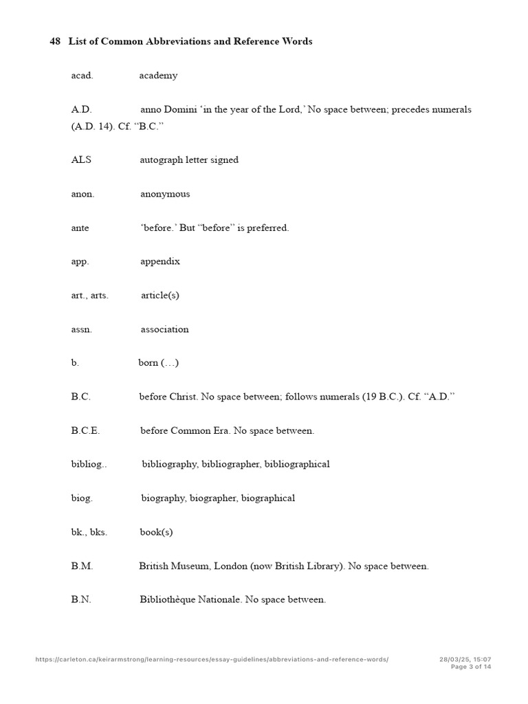 Abbreviations and Reference Words | PDF | Anno Domini | Common Era