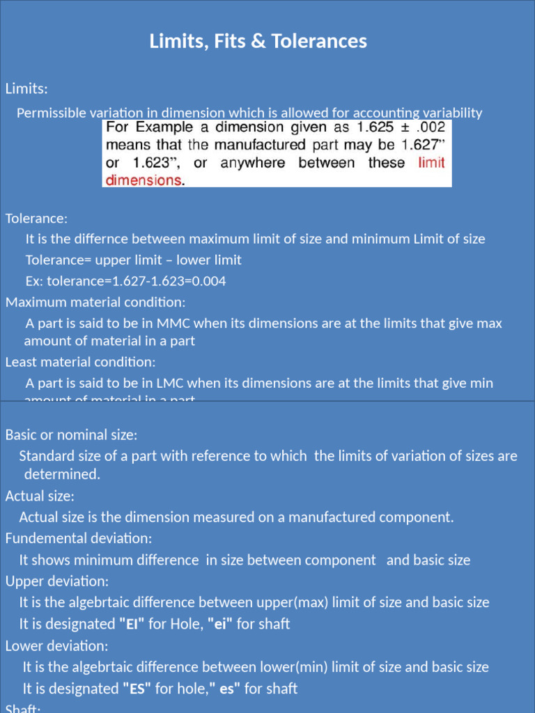 Limits, Fits & Tolerances | PDF | Engineering Tolerance | Mechanical ...