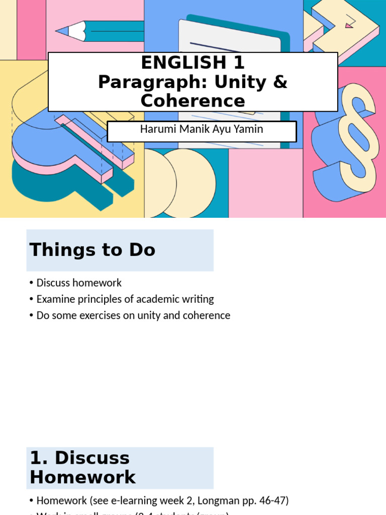 Unity and Coherence in Academic Writing | PDF