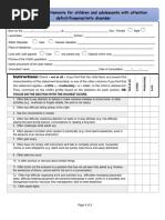 SNAP-IV ADHD Rating Scale Form | PDF