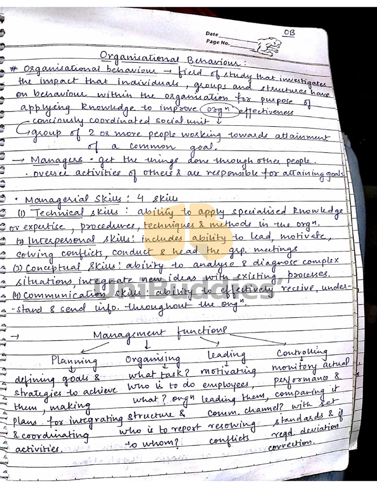 Organisational Behaviour Notes UB | PDF