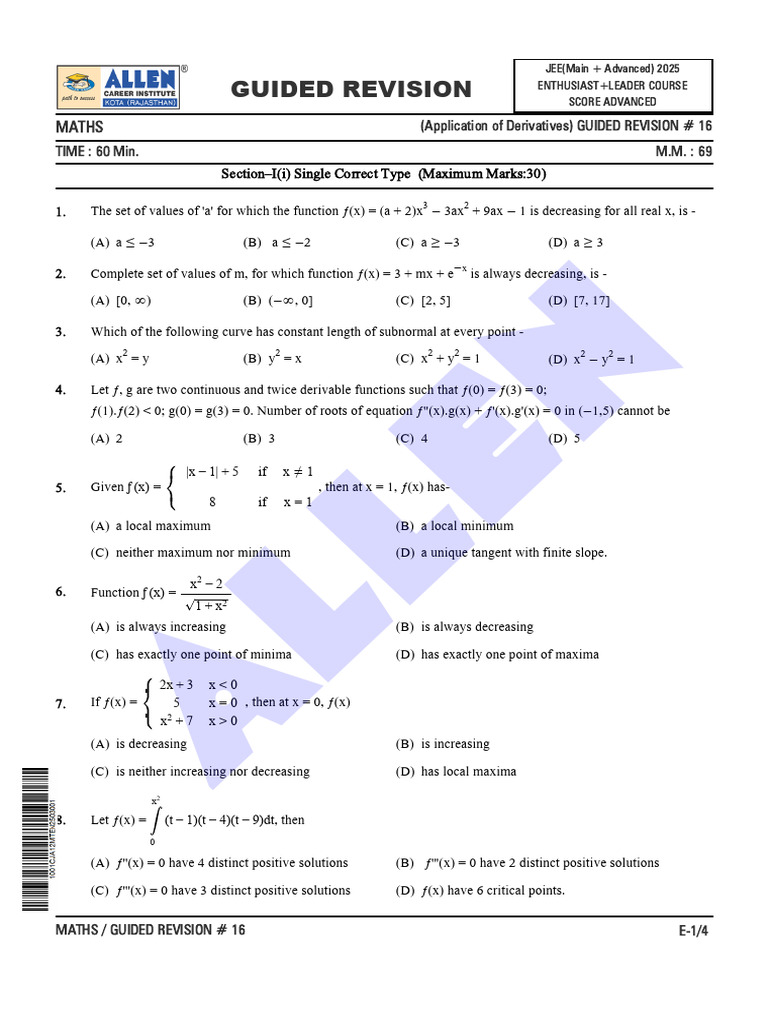 16-Application of Derivatives | PDF | Calculus | Mathematical Concepts