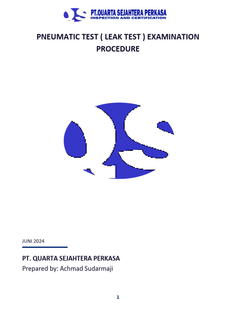 Procedure Pneumatic Test | PDF | Leak | Pipe (Fluid Conveyance)