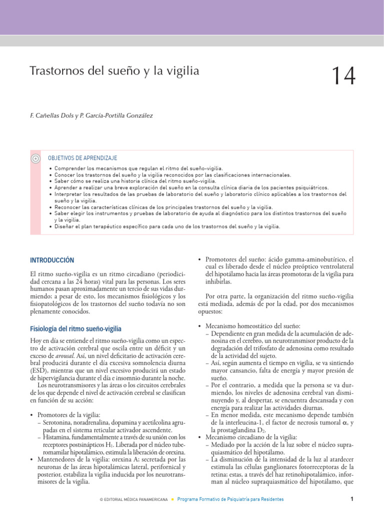 Mecanismos del Sueño y Trastornos Asociados | PDF | Dormir | Insomnio