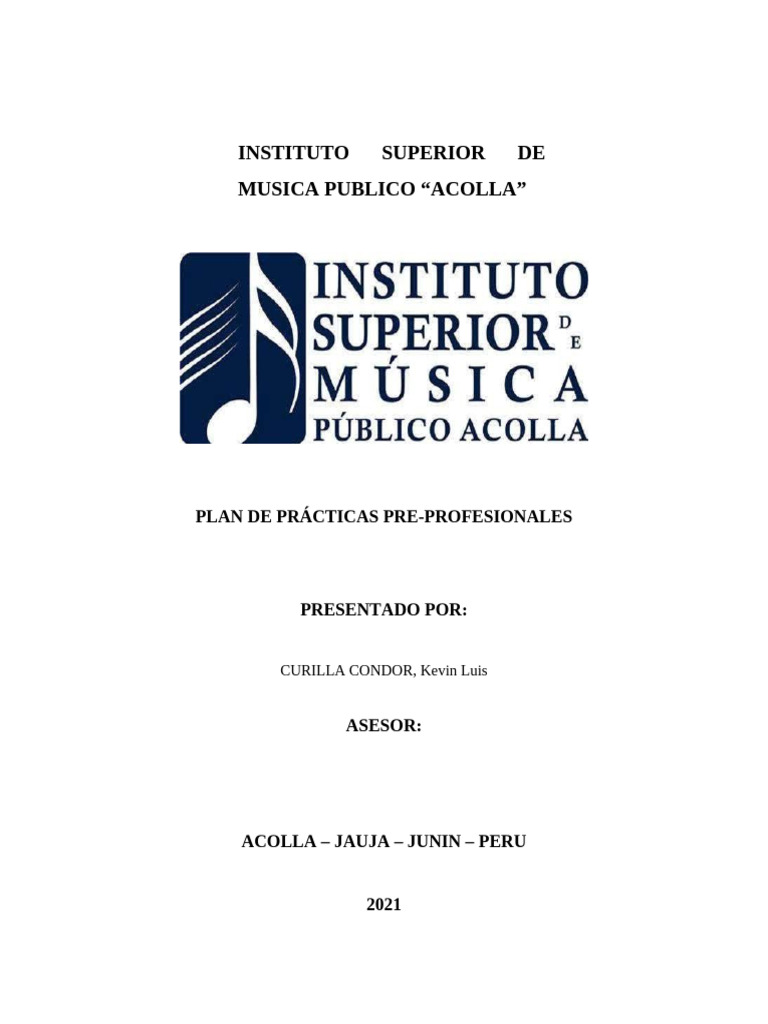 Plan de Practicas Pre Profesionales 2021 Curilla Condor Kevin Luis ...