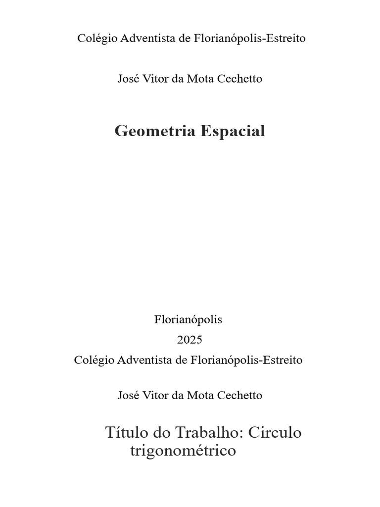 Título Do Trabalho Circulo Trigonométrico (1) | PDF | Trigonometria ...