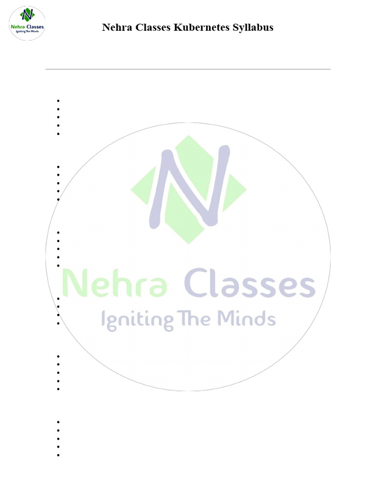 Nehra Classes Kubernetes Course Syllabus | PDF | Computer Engineering ...