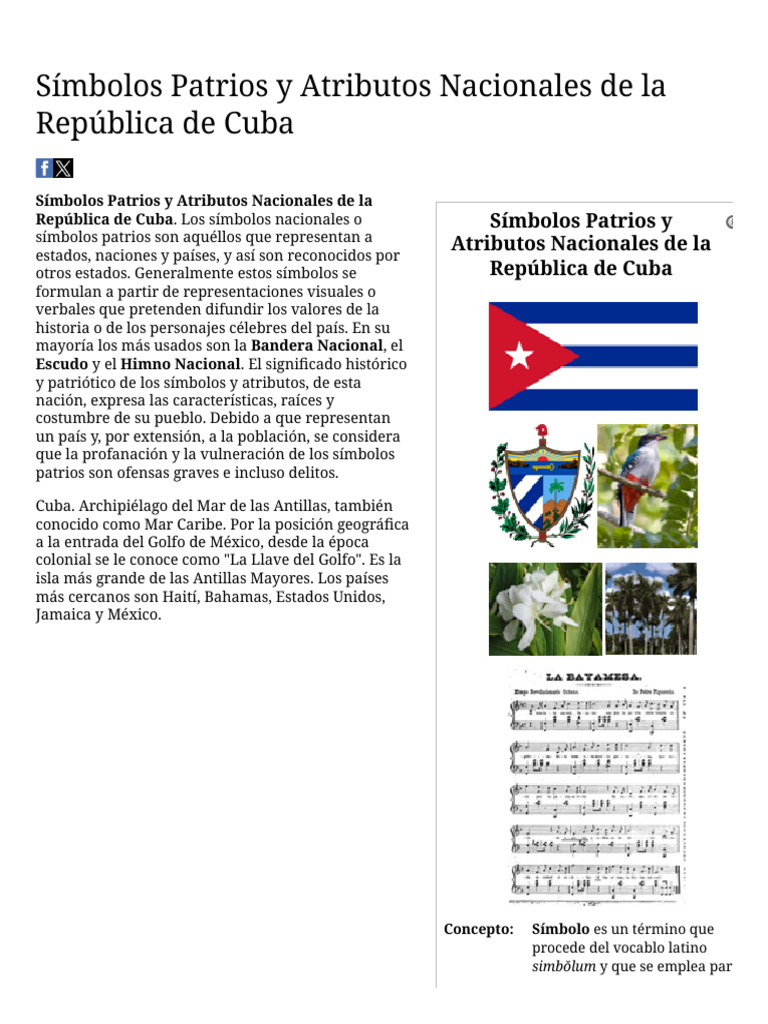 Símbolos Patrios de Cuba | PDF