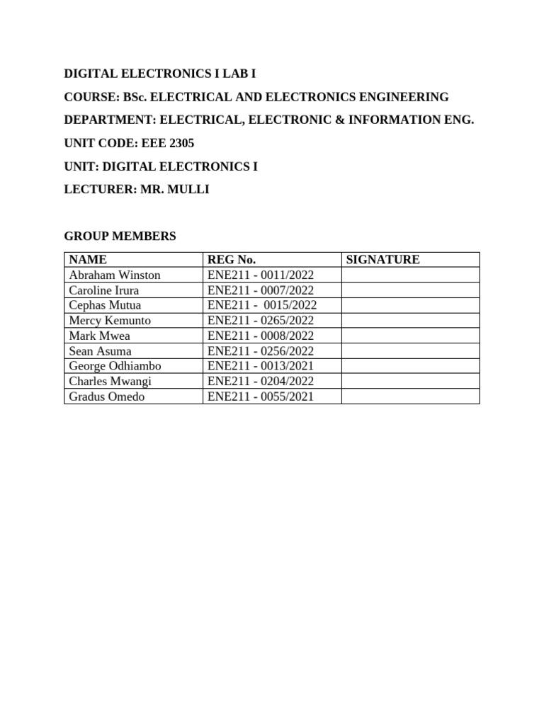 Digital Electronics Report One | PDF | Logic Gate | Boolean Algebra