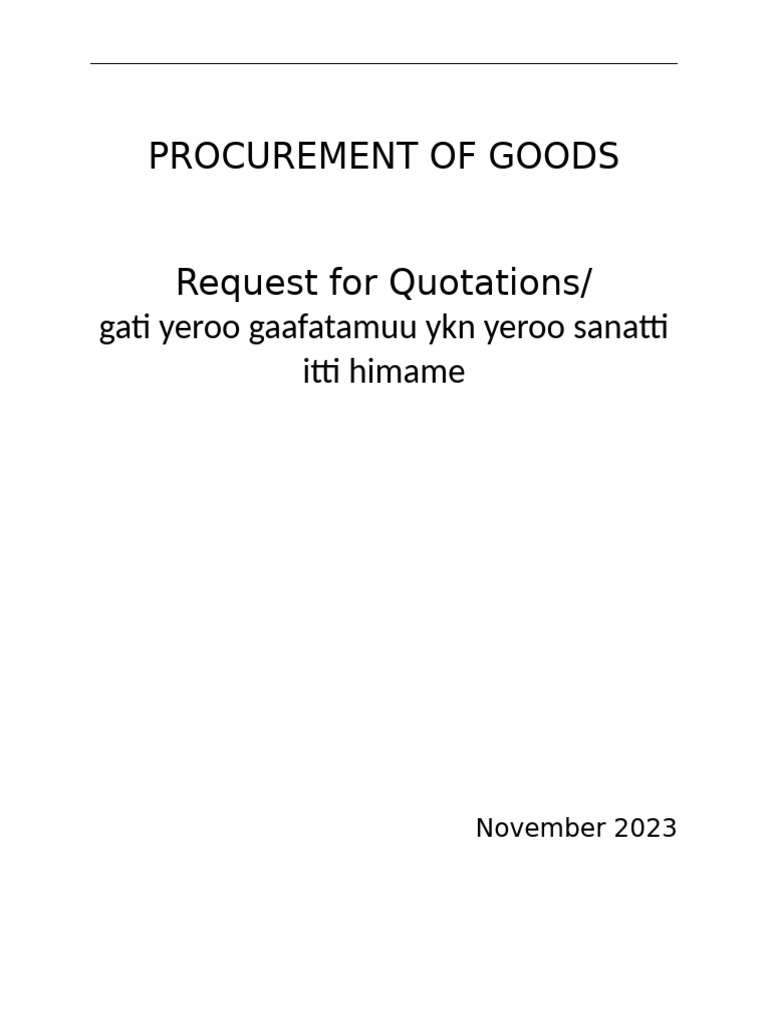 Request For Quotation GOODS | PDF | Prices | Taxes