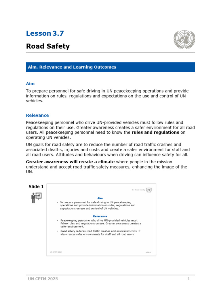 M3 - Lesson 3.7 Road Safety - Lesson | PDF | Traffic Collision | Road ...
