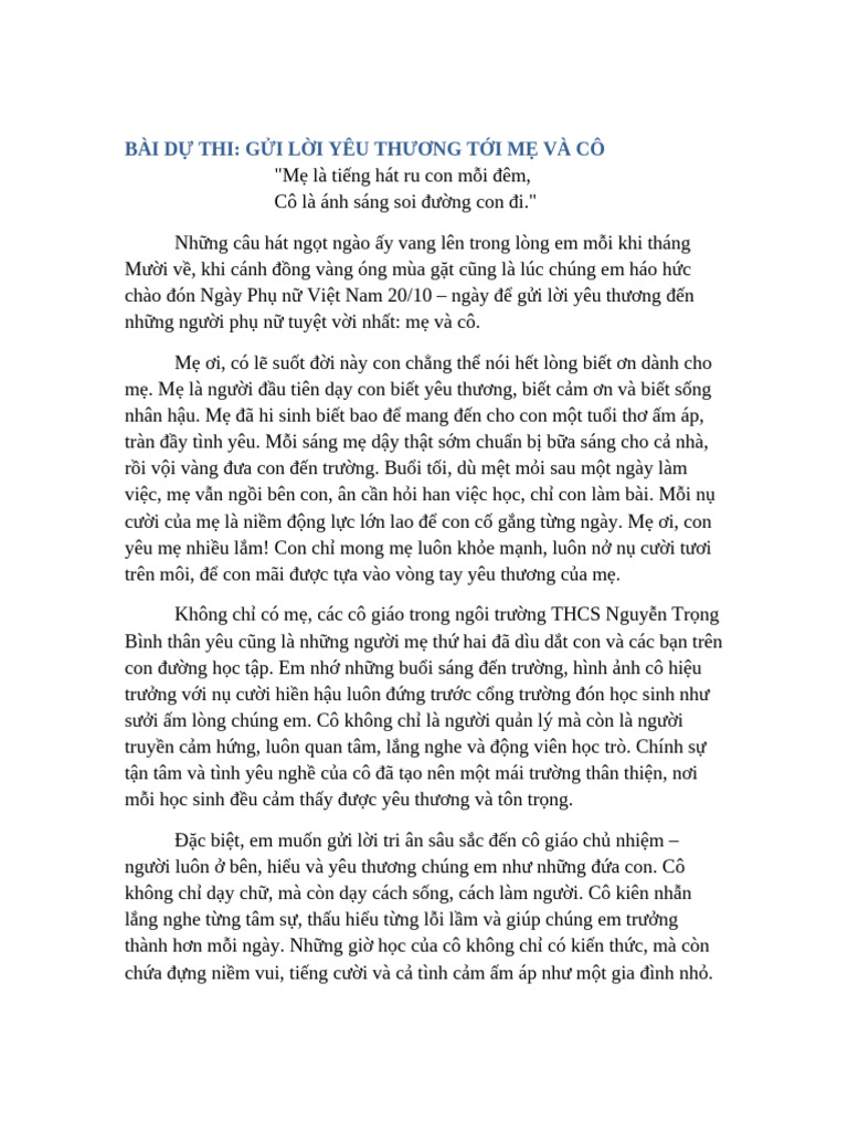 Bai Du Thi Gui Loi Yeu Thuong 20 10 | PDF