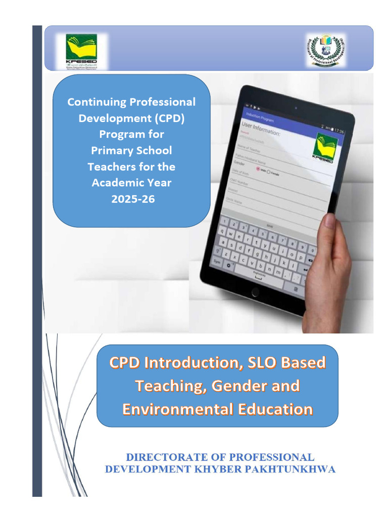CPD Program for Primary Teachers 2025-26 | PDF | Teachers | Gender