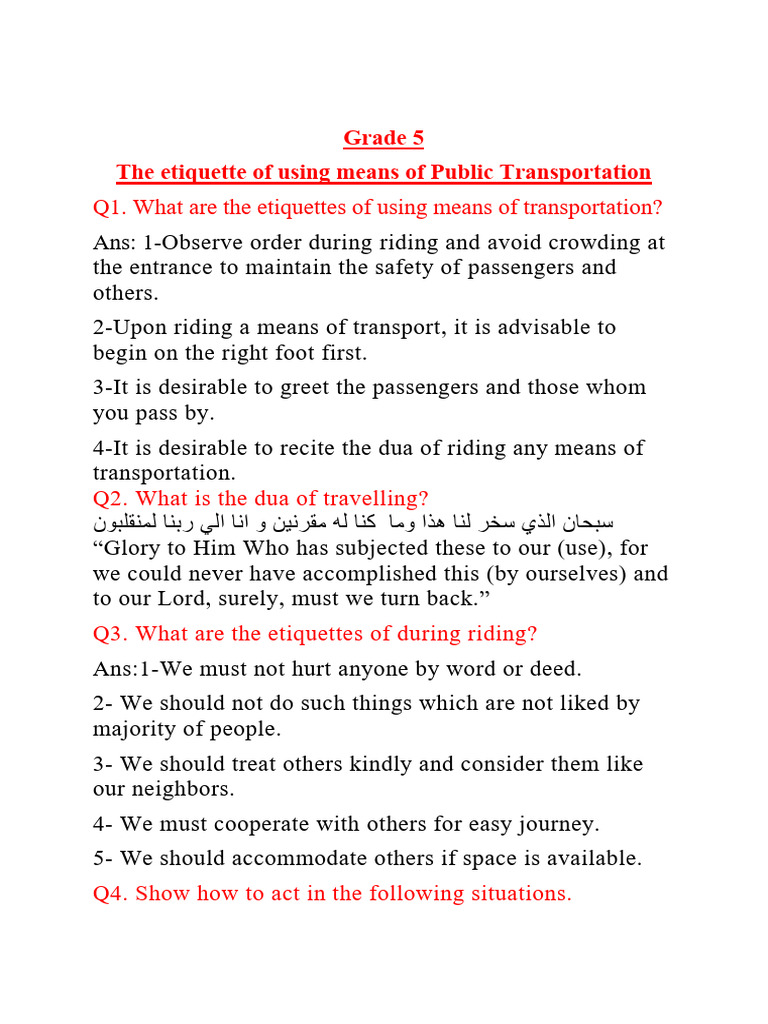 Public Transportation Etiquette Guide | PDF | Abrahamic Religions