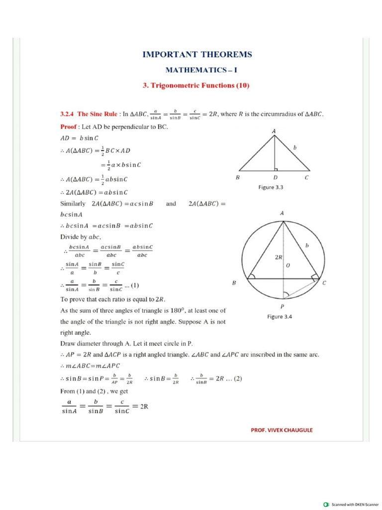 Class 12th Math Theorem's | PDF