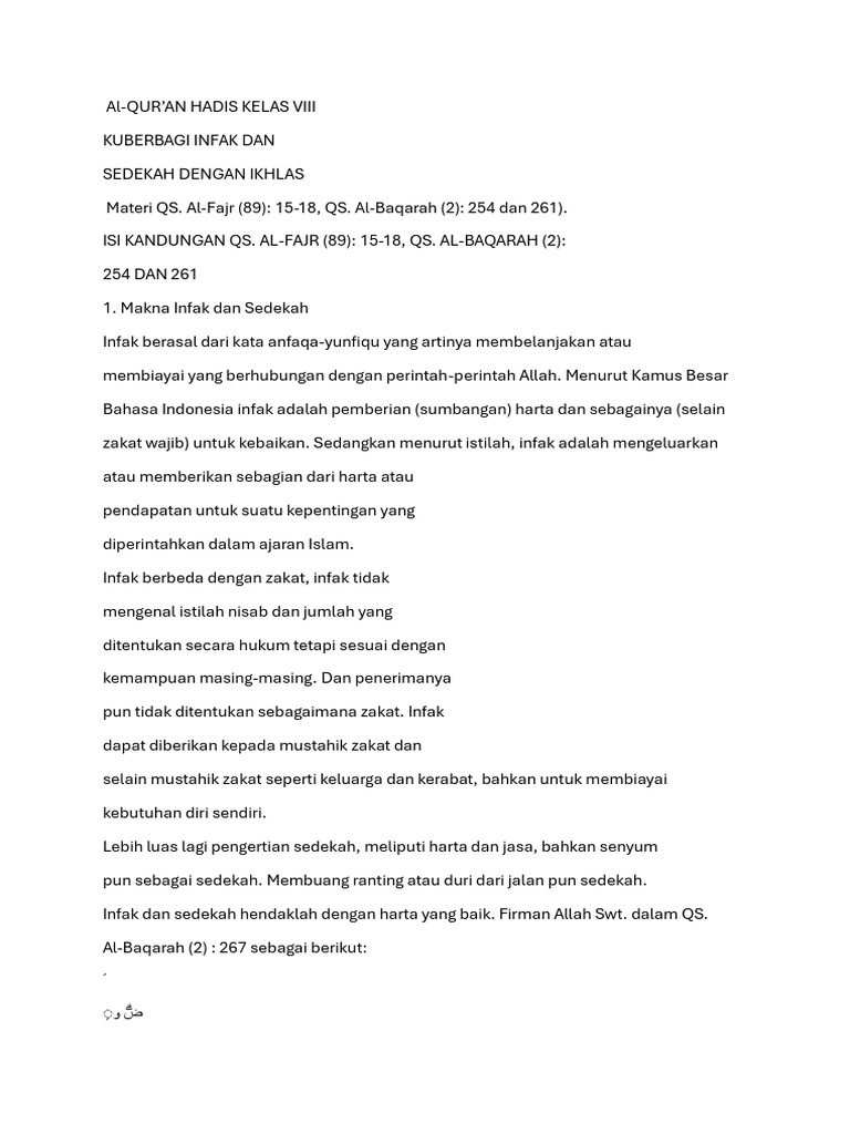 Qurdis Kelas 8 | PDF