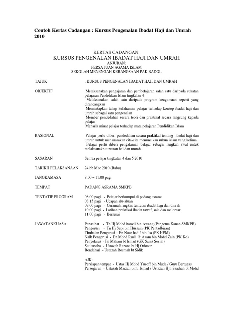 Contoh Kertas Cadangan | PDF