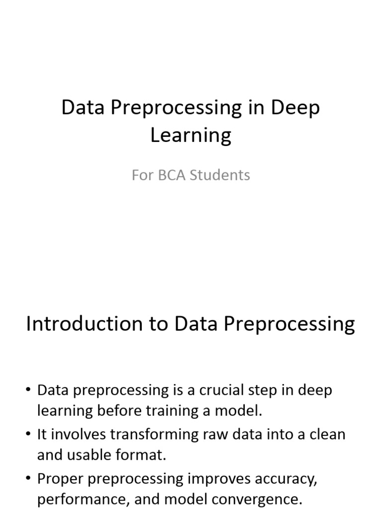 Data Preprocessing BCA Basics | PDF