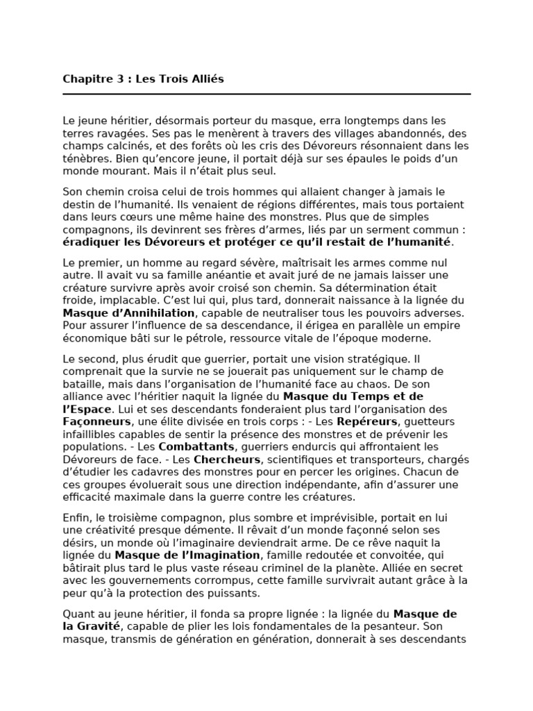 Les Trois Alliés : Destinées Entrelacées | PDF | Humain