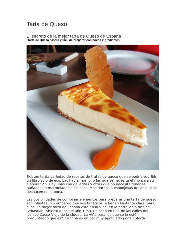 Tarta de Queso | PDF