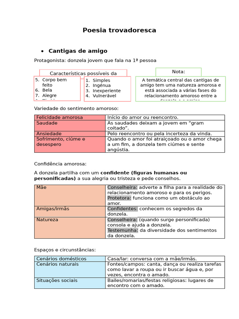 Poesia Trovadoresca | PDF | Amor | Sátira