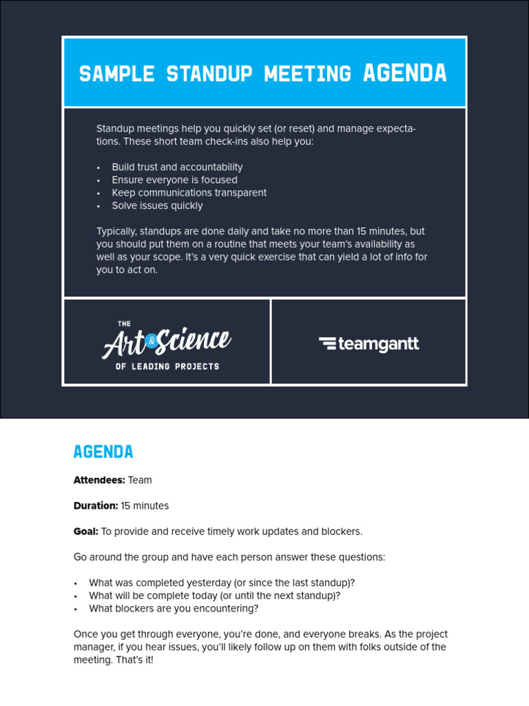 Sample Standup Meeting Agenda | PDF