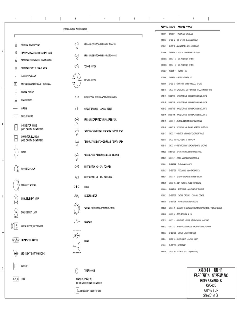 Planos Electricos 930E-4SE | PDF | Switch | Voltage