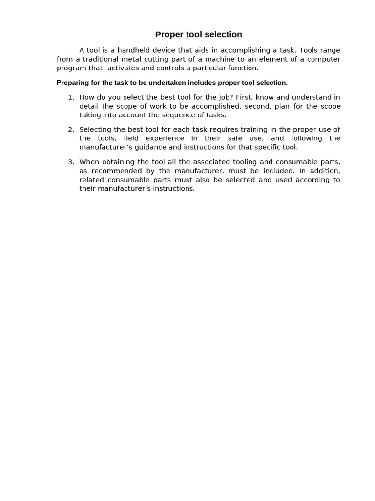 Proper Tool Selection | PDF | Electrostatic Discharge | Electricity