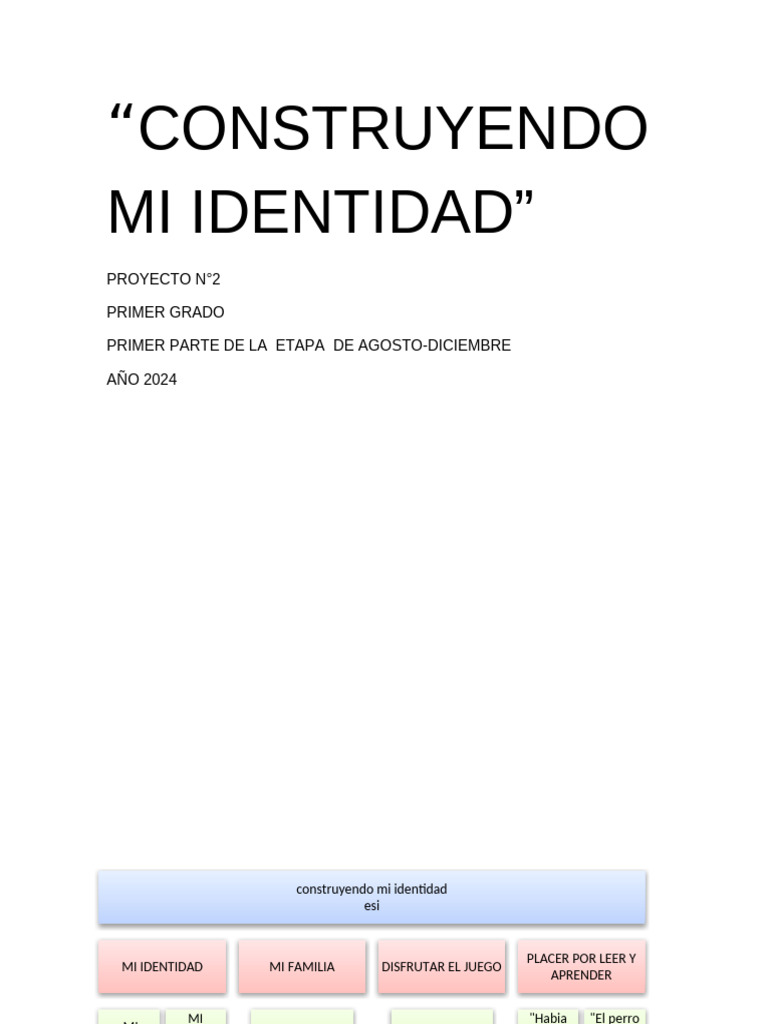 Proyecto de Identidad para Primer Grado | PDF | Grupo social ...