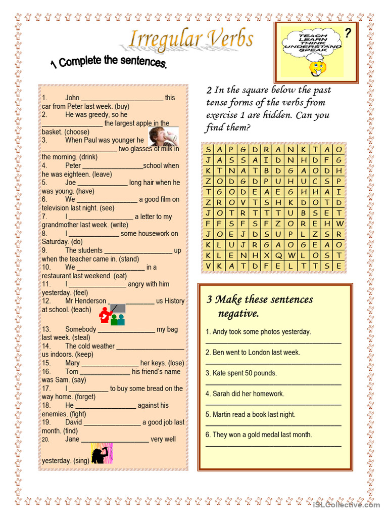 Sara PÃ©rez Calvo - Irregular Verbs Review Test + Key | PDF | Linguistics
